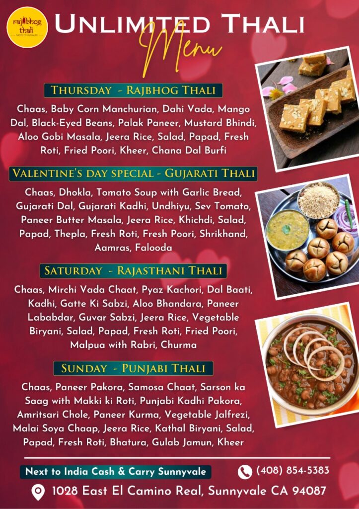 Rajbhog Thali - Authentic Indian Vegetarian Restaurant in Sunnyvale, CA