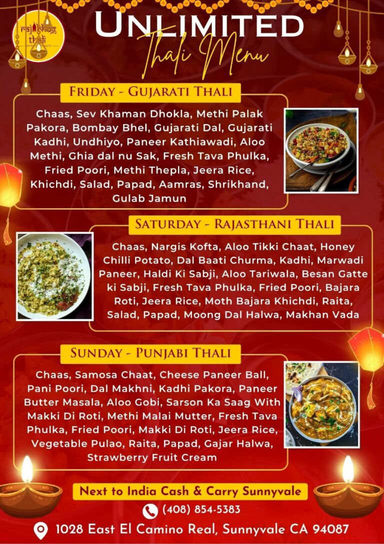 Rajbhog Thali - Authentic Indian Vegetarian Restaurant in Sunnyvale, CA